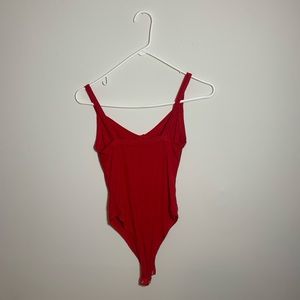 Tops | Red Button Down Tank Bodysuit | Poshmark